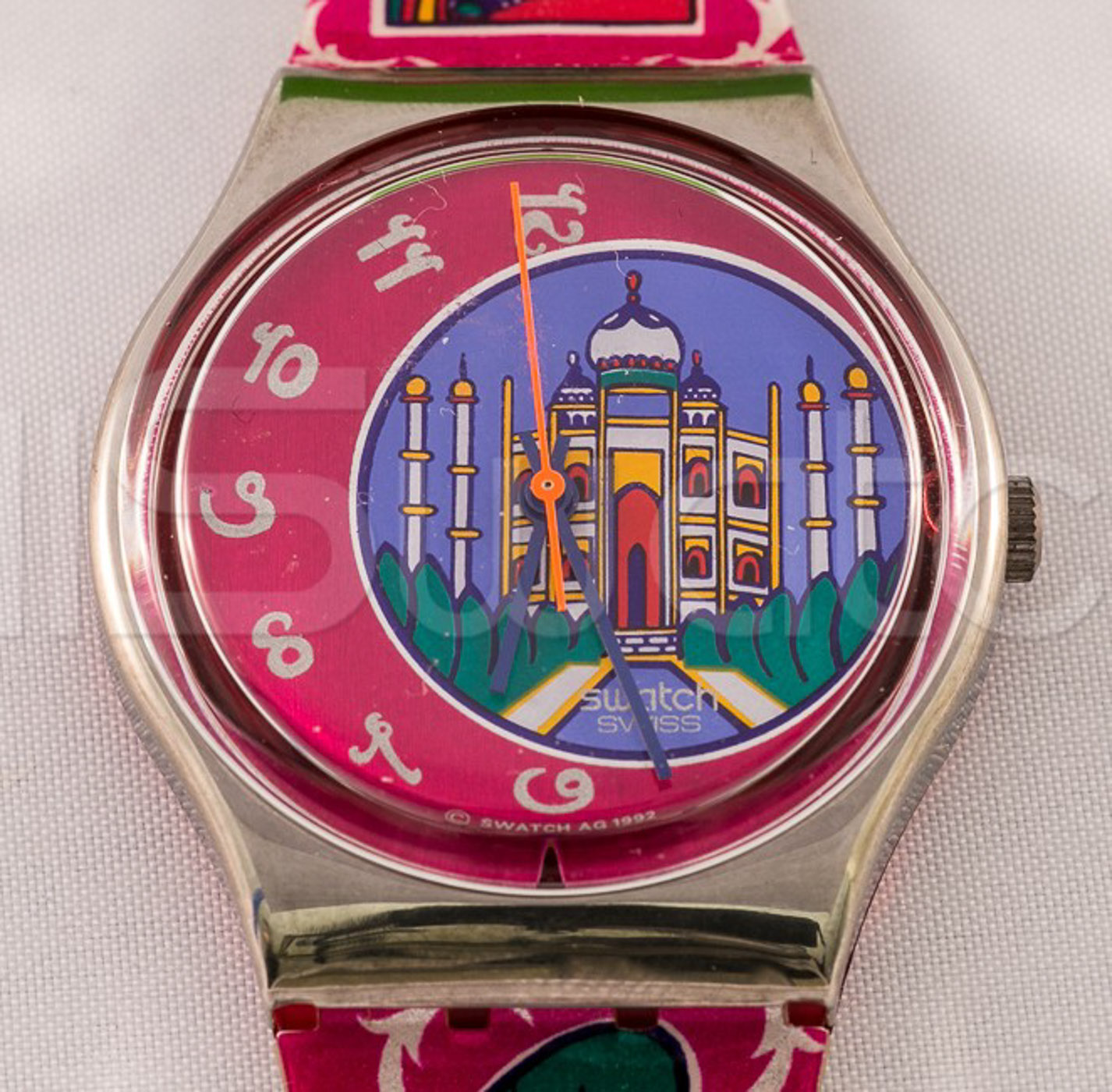 Vintage GX125 Swatch Watch 1993 Delhi India Taj Mahal Pink Swiss Made ...