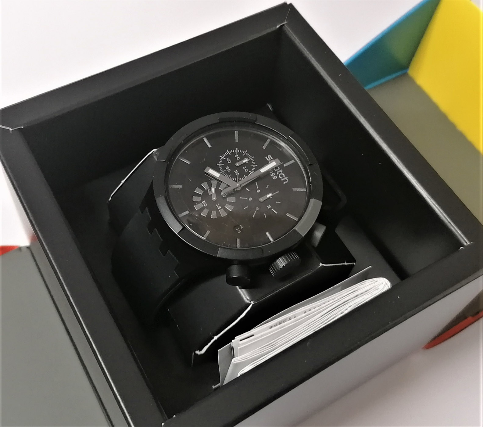 Swatch Checkpoint Black Big Bold Chrono Men's Watch SB02B400 (Unboxing ...